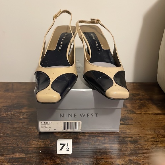 Nine West | Shoes | Cute Black And Cream Nine West Leather Kitten Heels ...